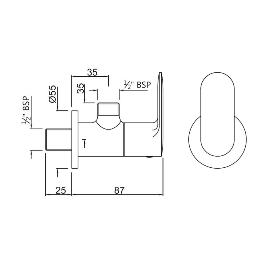 Opal Prime Angle Valve with Flange Health Faucet